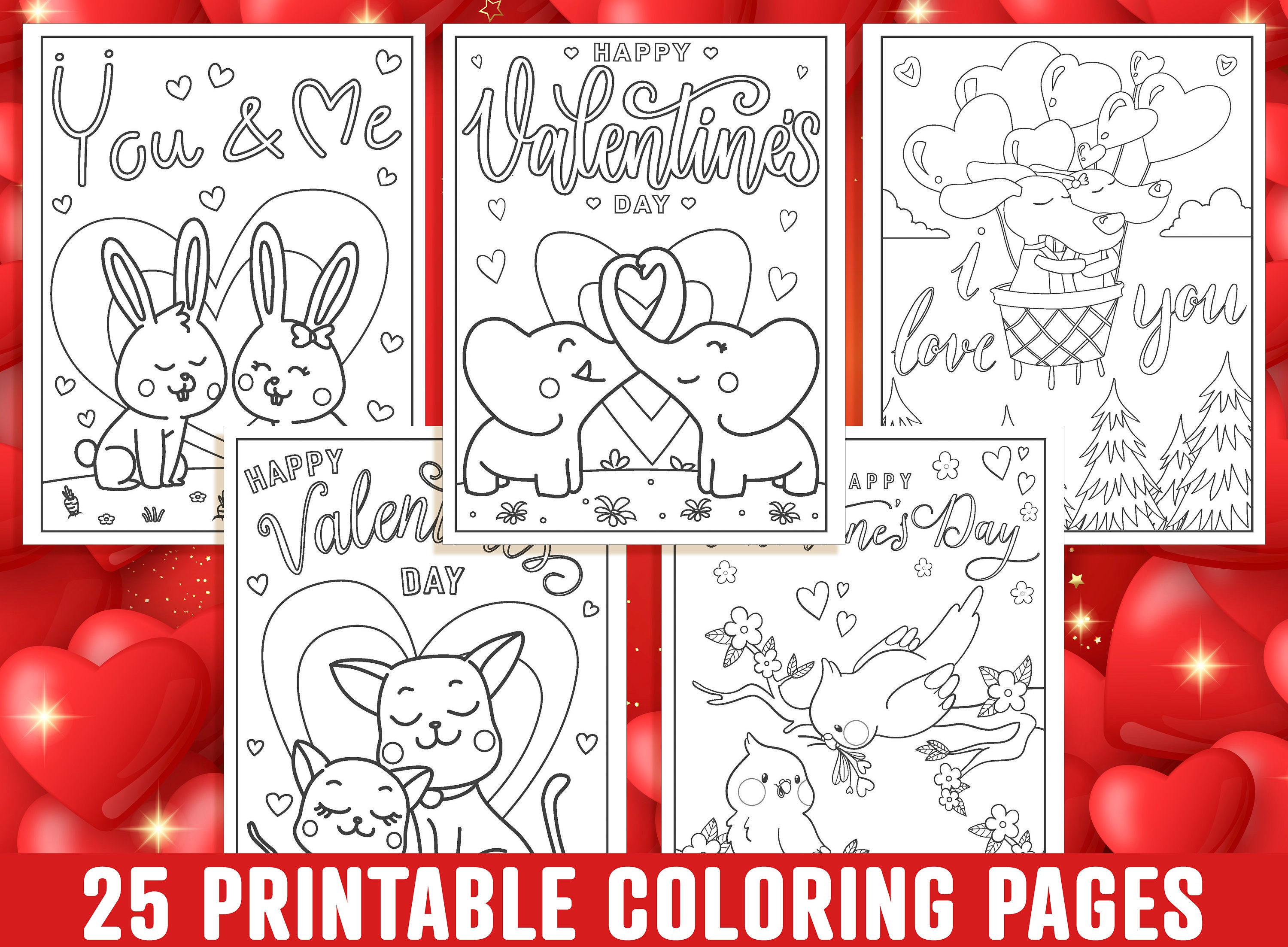 Valentine's Day Coloring Pages, 25 Printable Valentine Coloring Pages ...