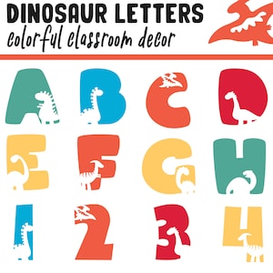 Dinosaur Bulletin Board Letters | A - Z, Letters and Numbers,1 and 2 ...