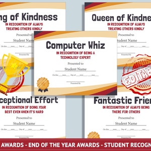 Editable Last Day of School Certificate, End of the Year Awards ...