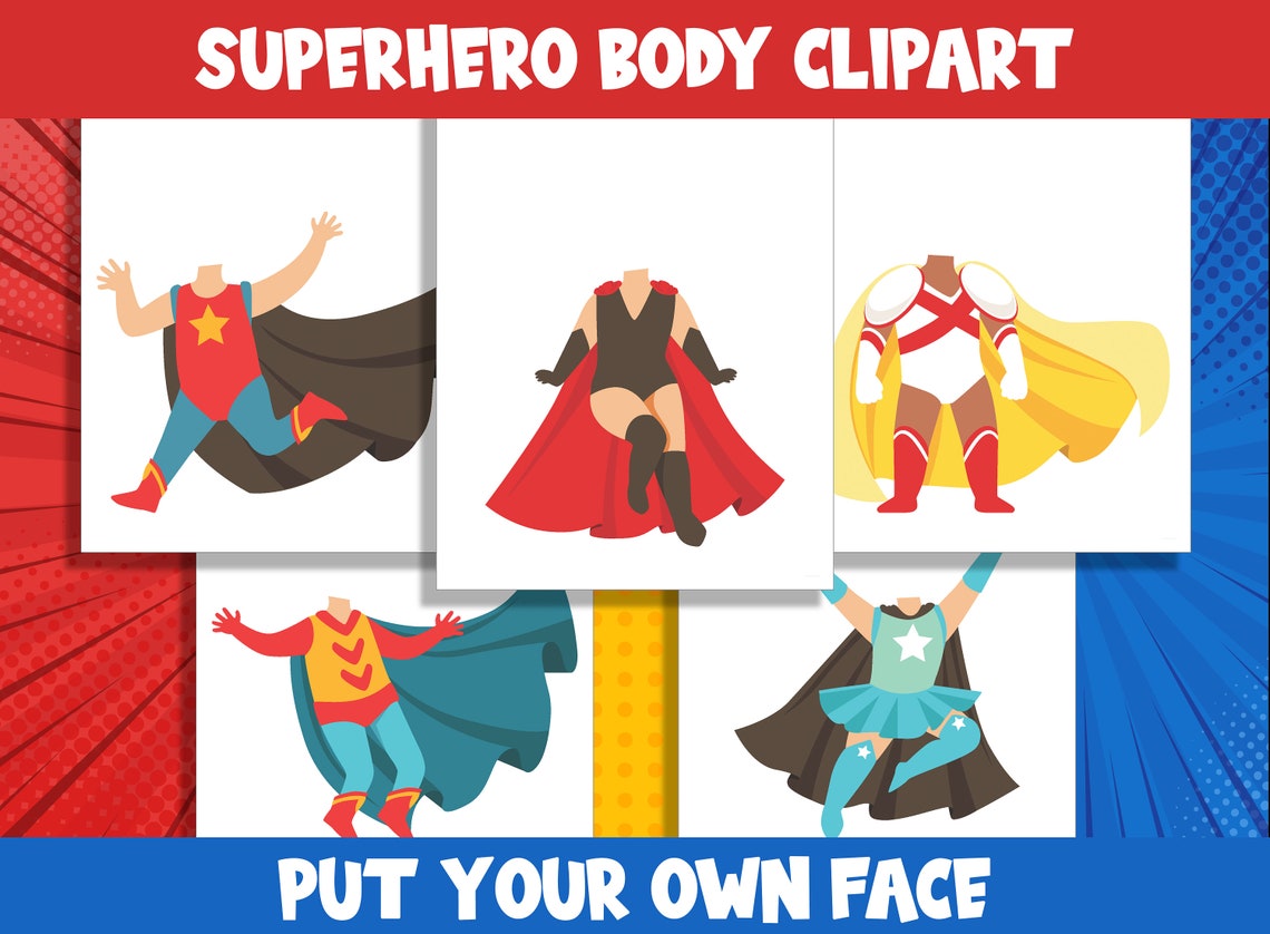 Printable Kids Superheroes Body Bundle, 20 Pages, PDF File, Instant ...