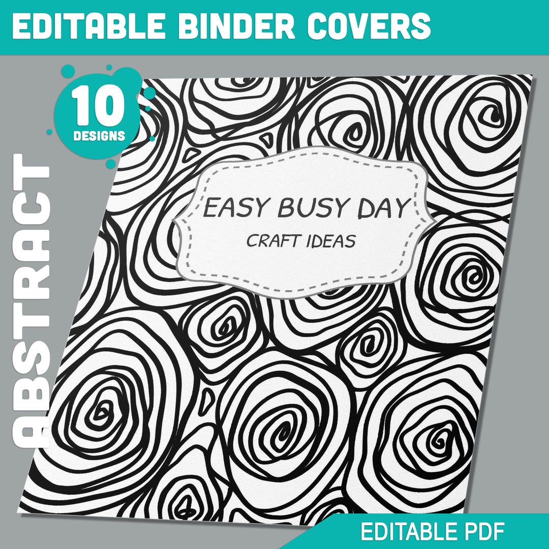 Abstract Vector Binder Cover, 10 Printable/editable Binder Coversspines ...
