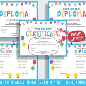 Design Your Own Diploma, Certificate, and Invitation: 37 Editable Pages ...
