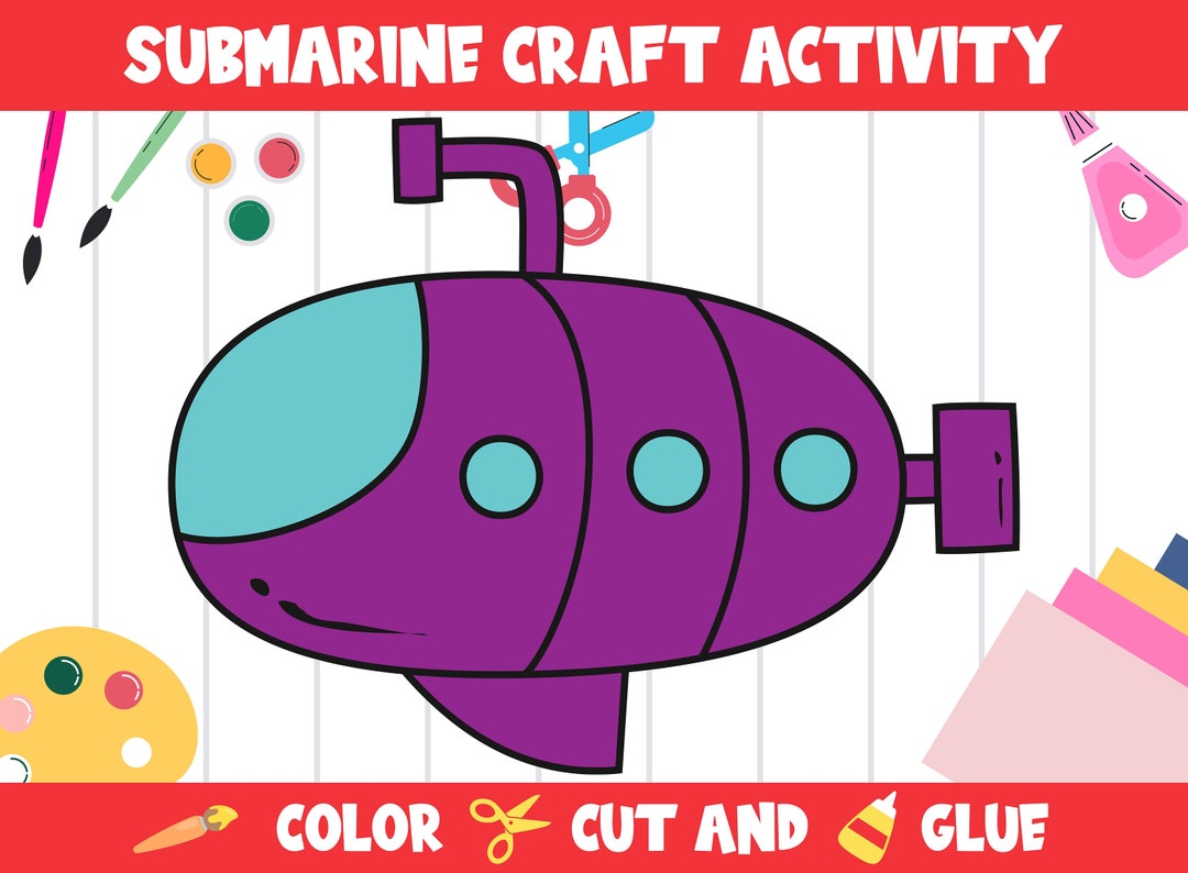 Submarine Craft Activity - Color, Cut, and Glue for Prek to 2nd Grade ...
