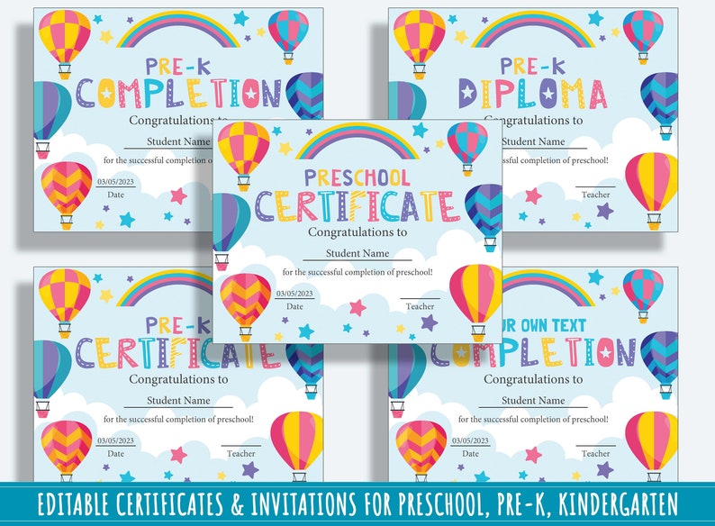 Student Certificates, Editable End of Year Diplomas, Certificates, and ...