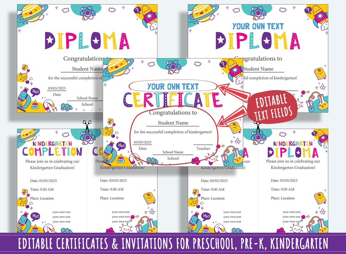 Customizable Science Diplomas, Certificates, and Invitations for ...