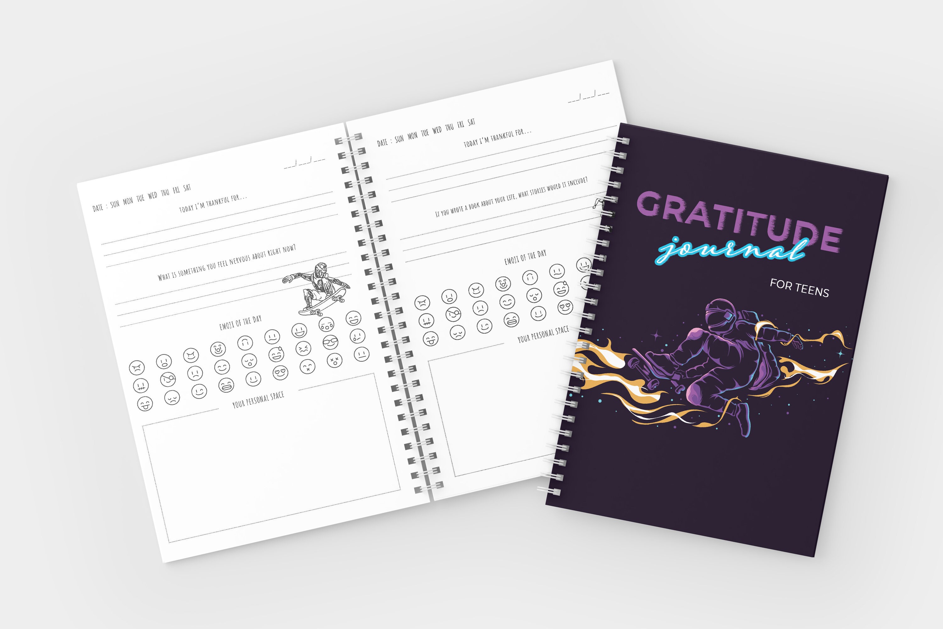 Printable Gratitude Journal for Teens: 128 Unique Pages, Available in ...