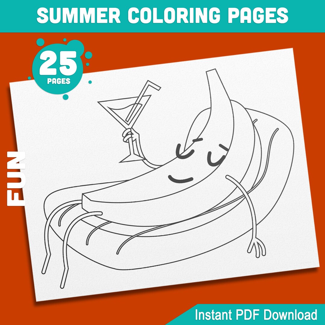 Fun in the Sun: 25 Summer Coloring Pages for Preschool, Kindergarten ...