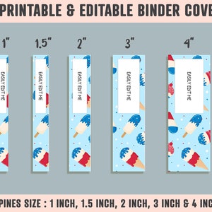 Summer Pattern Binder Cover, 10 Printable/editable Binder Covers ...
