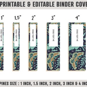 Butterfly Binder Cover, 10 Printable Editable Covers+spines, Binder ...