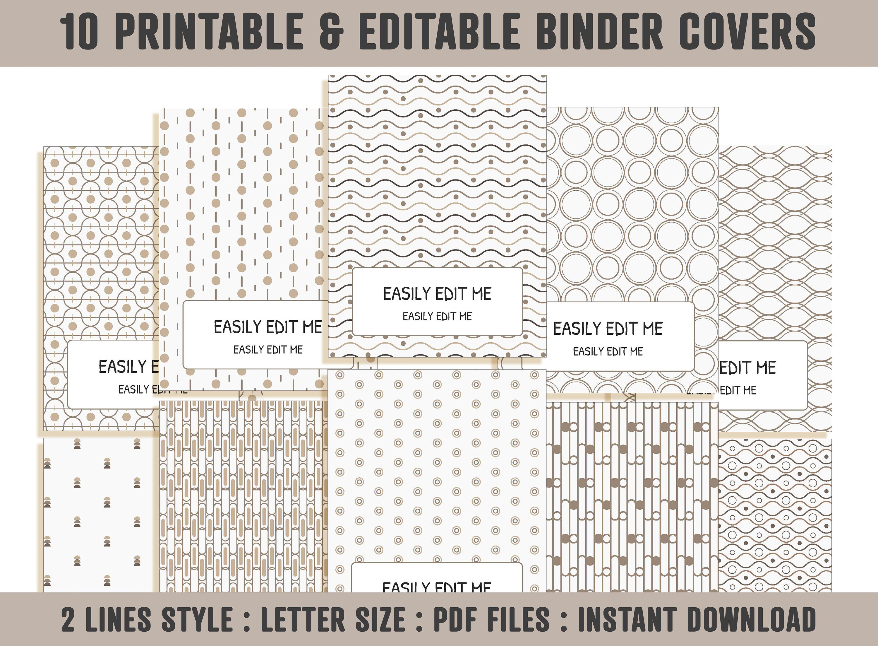 Binder Cover Page 10 Printable & Editable Binder - Etsy