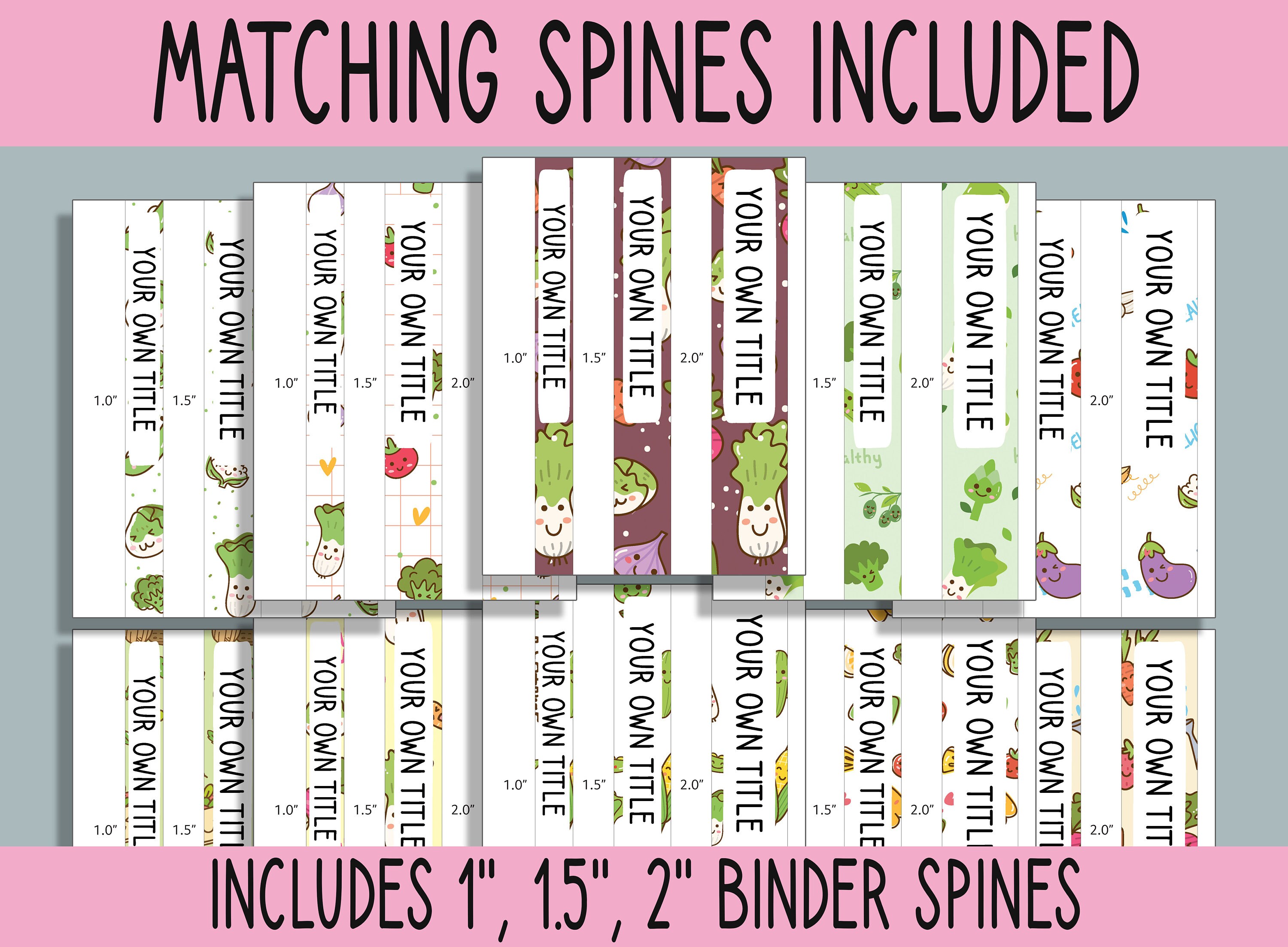 10 Editable Vegetable Binder Covers Includes 1 1.5 2 - Etsy