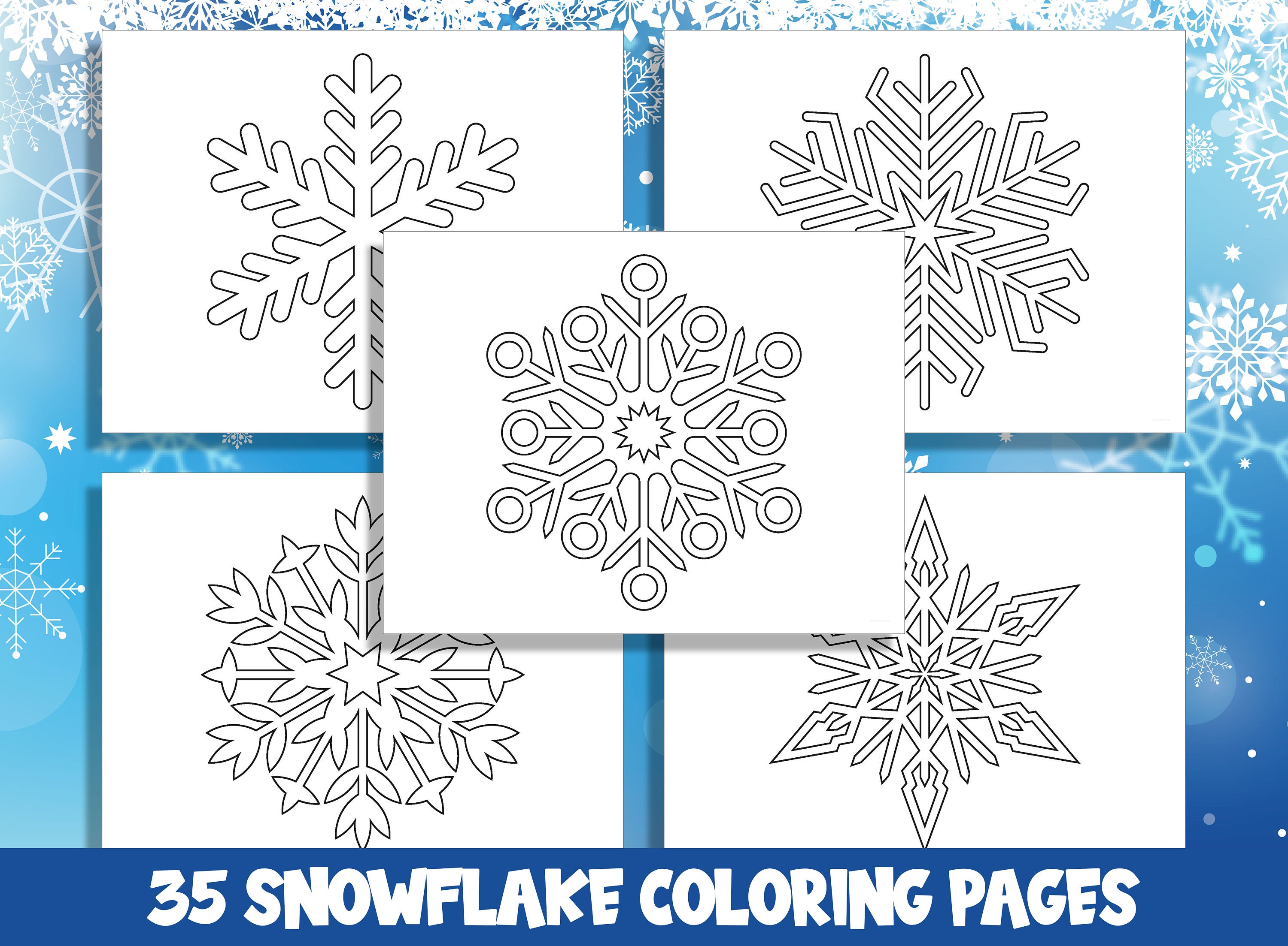 Snowflake Coloring Pages: 35 Winter Wonders for Kids – High-resolution ...