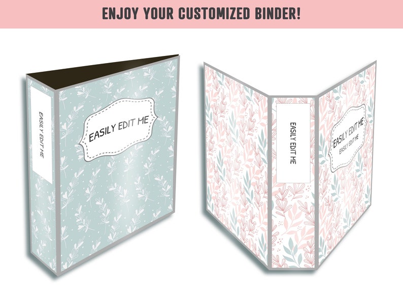 Binder Cover Set, 10 Editable Coversspines, Printable, Binder Cover ...