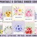 Flower Binder Cover, 10 Printable & Editable Binder Covers+spines ...