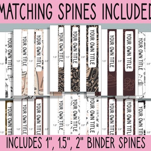 10 Editable Coffee Binder Covers, Includes 1, 1.5, 2" Spines, Available ...