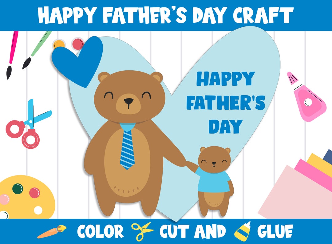 Happy Father's Day Craft Activity - Color, Cut, and Glue for Prek to ...