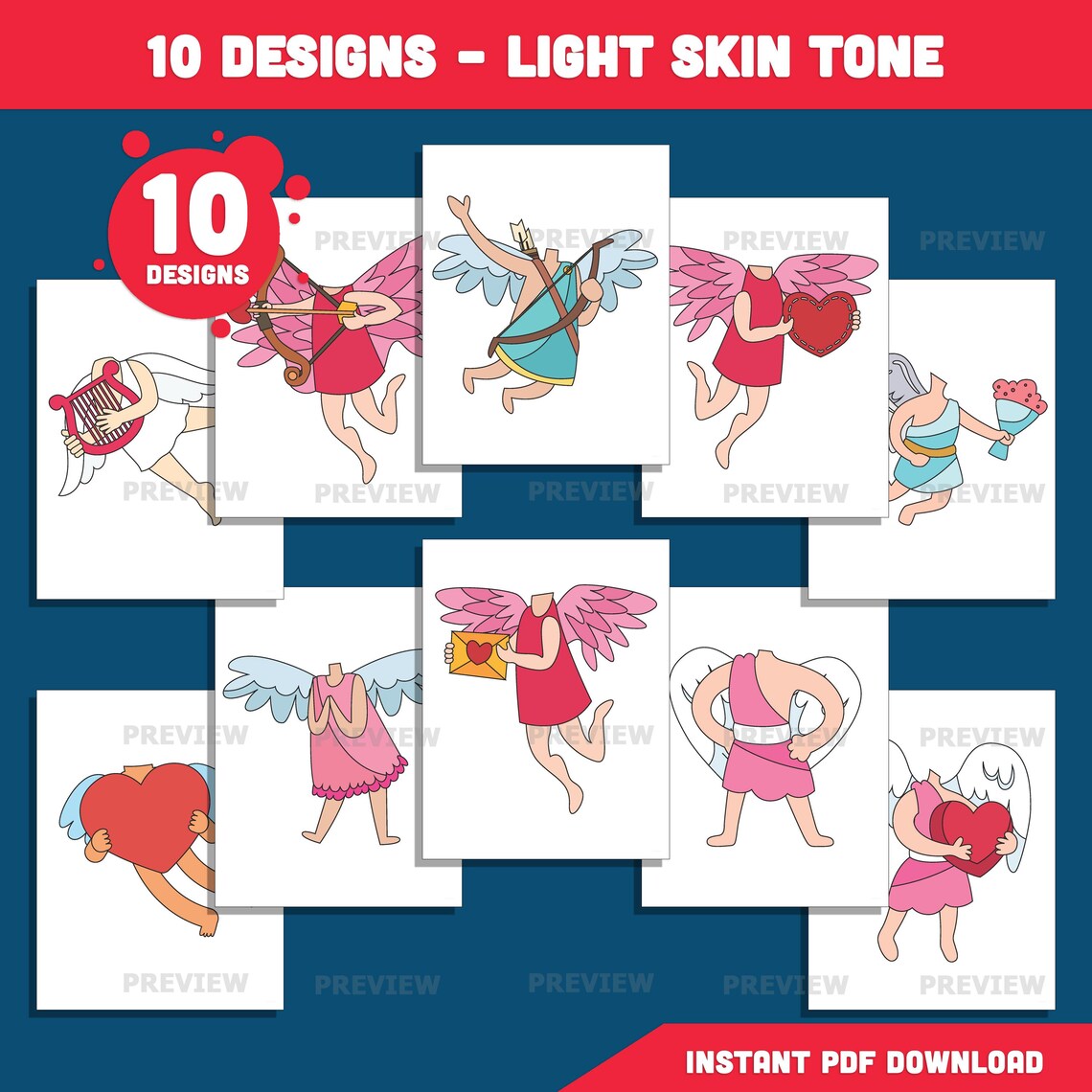 Valentine Cupid Body Templates – Add Your Own Face Crafts, Valentine ...