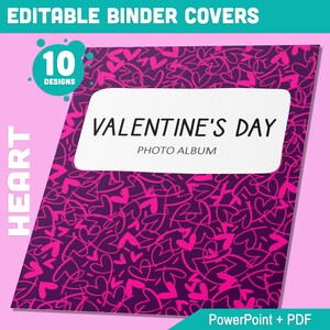 10 Editable Heart Binder Covers, Includes 1, 1.5, 2" Spines, Available ...