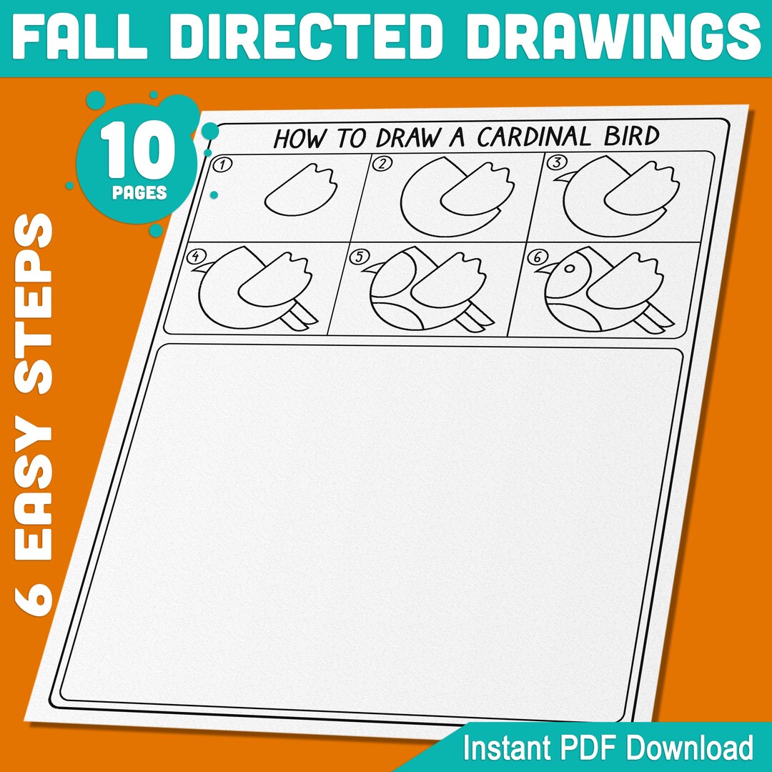 Fall Directed Drawings Learn How to Draw a Pumpkin, Umbrella, Cardinal ...