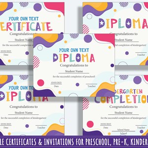 Pre K Graduation Certificate, Kindergarten Certificates Completion ...
