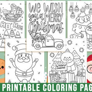 Christmas Coloring Book: 40 Printable Coloring Pages for Kids Featuring ...
