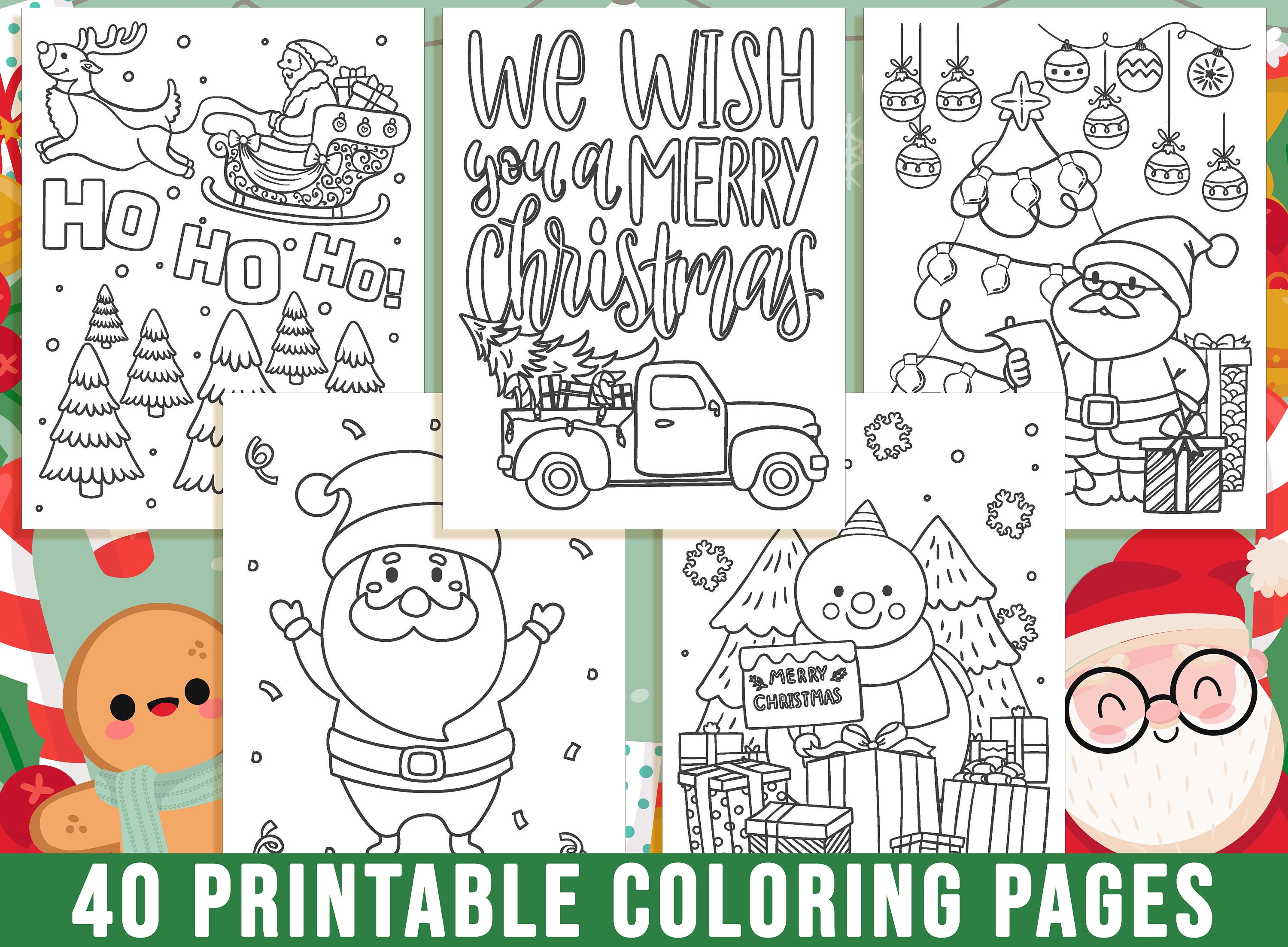 Christmas Coloring Book 40 Printable Christmas Coloring Pages - Etsy