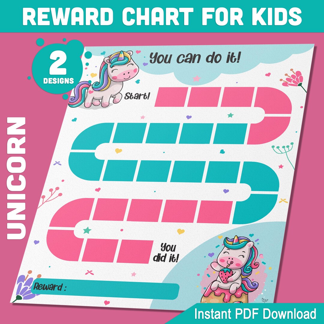 Printable Magical Unicorn Reward Chart for Kids, Adorable Behavior ...