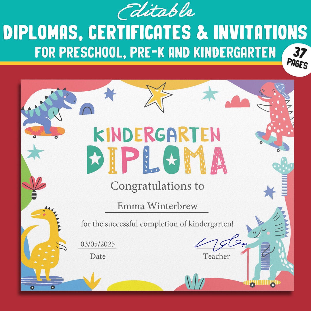 37 Editable Kindergarten, Pre-k, and Preschool Completion Certificate ...