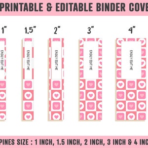 Valentine Binder Covers, 10 Printable & Editable Binder Covers+spines ...
