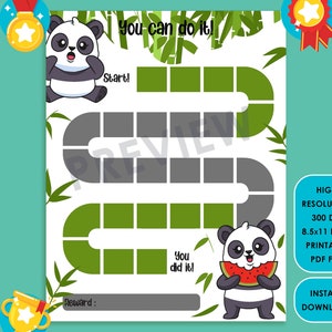 Adorable Printable Panda Reward Chart for Kids, Panda Bear-themed ...