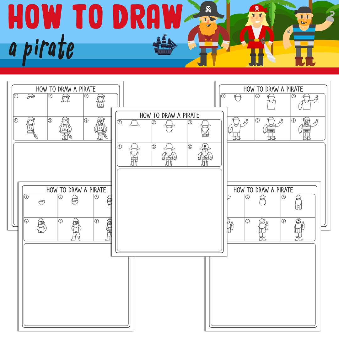 Learn How to Draw a Pirate Easy: Directed Drawing Step by Step Tutorial ...