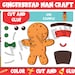 Gingerbread Man Craft Activity Color, Cut, and Glue for Prek to 2nd ...