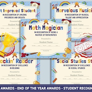 Editable Preschool End of the Year Awards, Classroom Awards, Student ...