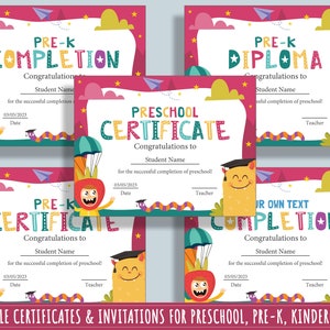 Colorful Pre-k Diploma, Certificate, and Invitation Templates - 37 ...