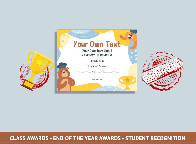 Editable Superlative Awards, End of the Year Classroom Awards, Student ...