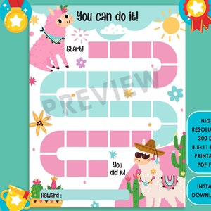 Printable Llama Reward Chart for Kids, Encouraging Positive Behavior ...