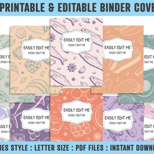 Healthy Food Binder Cover, 10 Printable & Editable Binder Covers ...