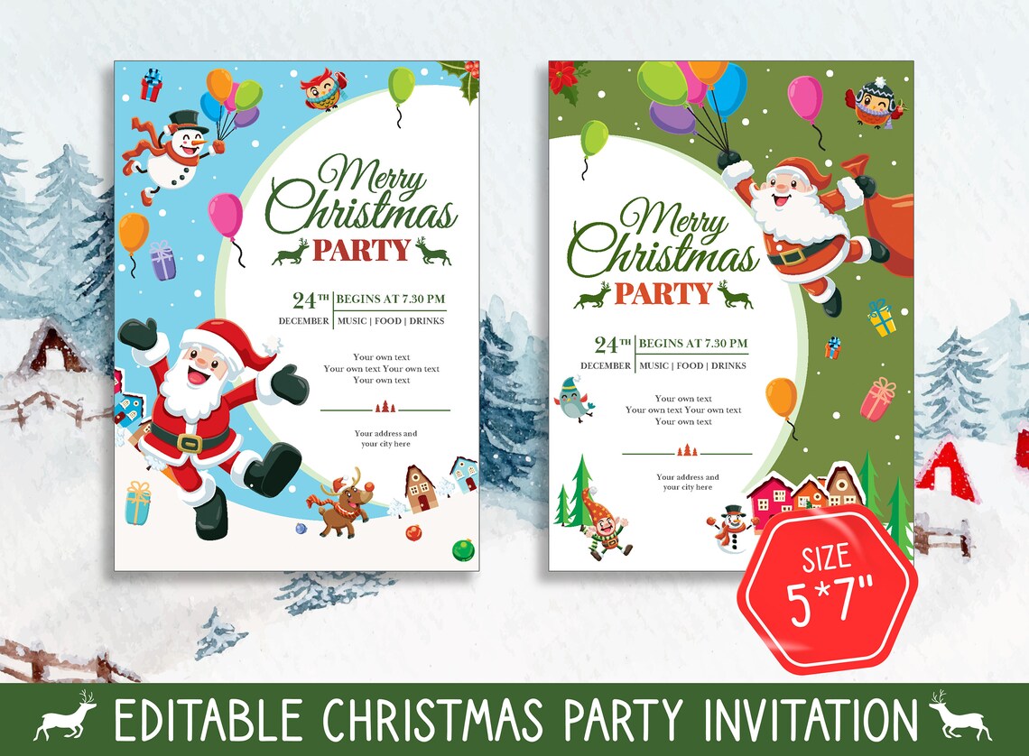 Editable Christmas Party Letter to Parents and Invitations - 2 Designs ...