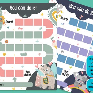 Printable Llama & Koala Reward Chart for Kids, Adorable Behavior ...