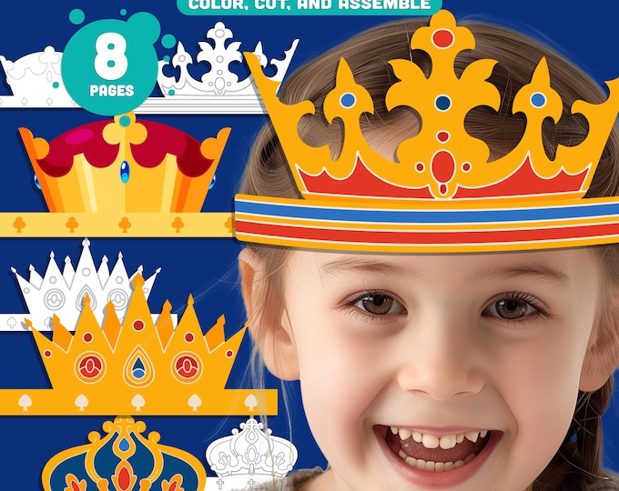 Printable Paper Crown-royal King-purim Crafts-jewish Art for Kids ...