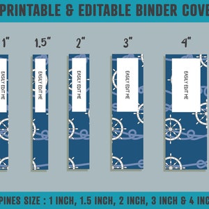 Marine Binder Cover, 10 Printable & Editable Binder Covers + Spines ...