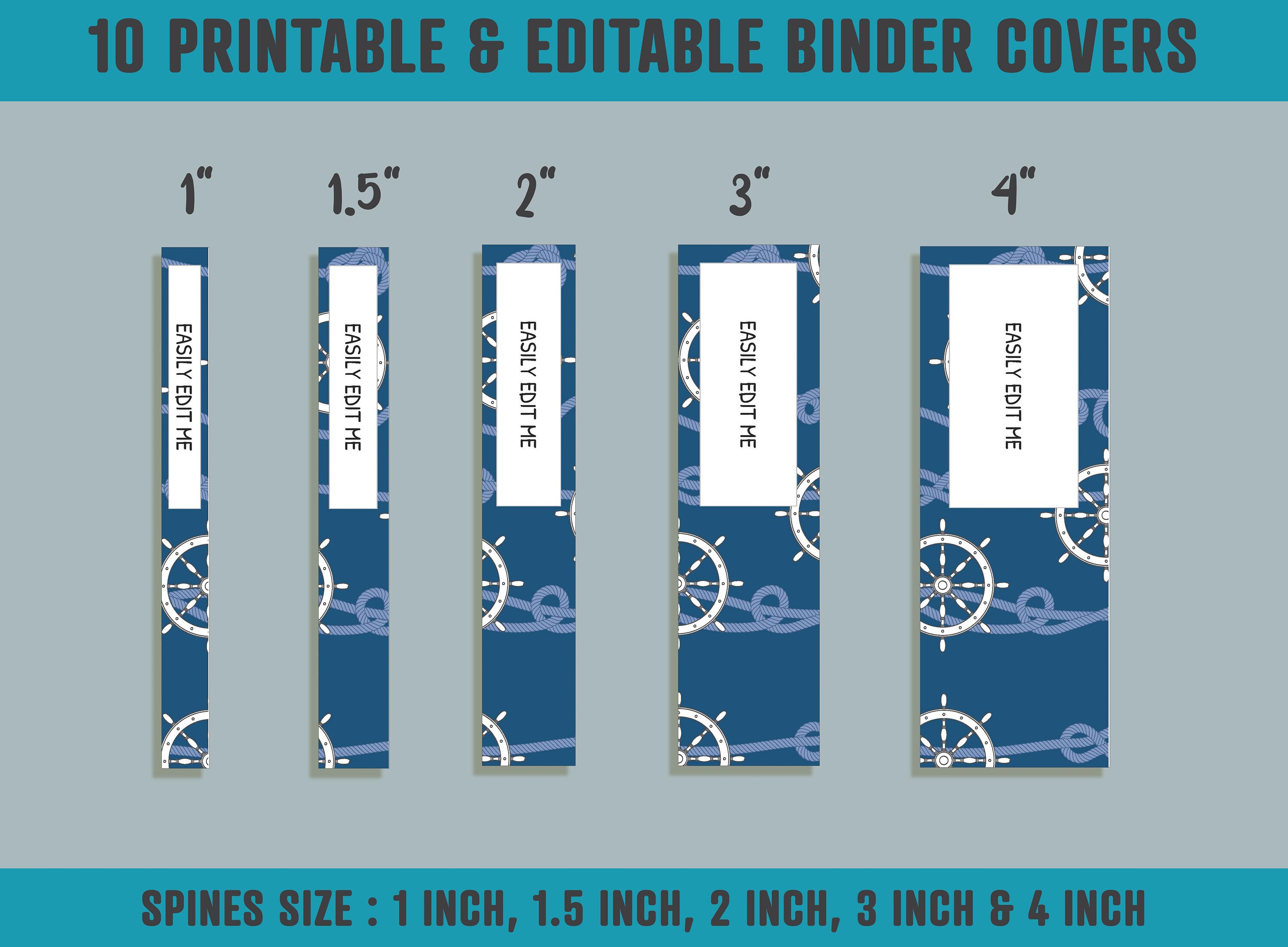 Marine Binder Cover, 10 Printable & Editable Binder Covers Spines ...