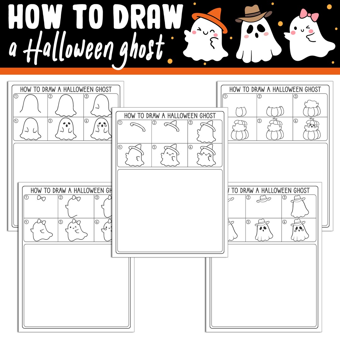 Learn How to Draw a Halloween Ghost: Directed Drawing Step by Step ...