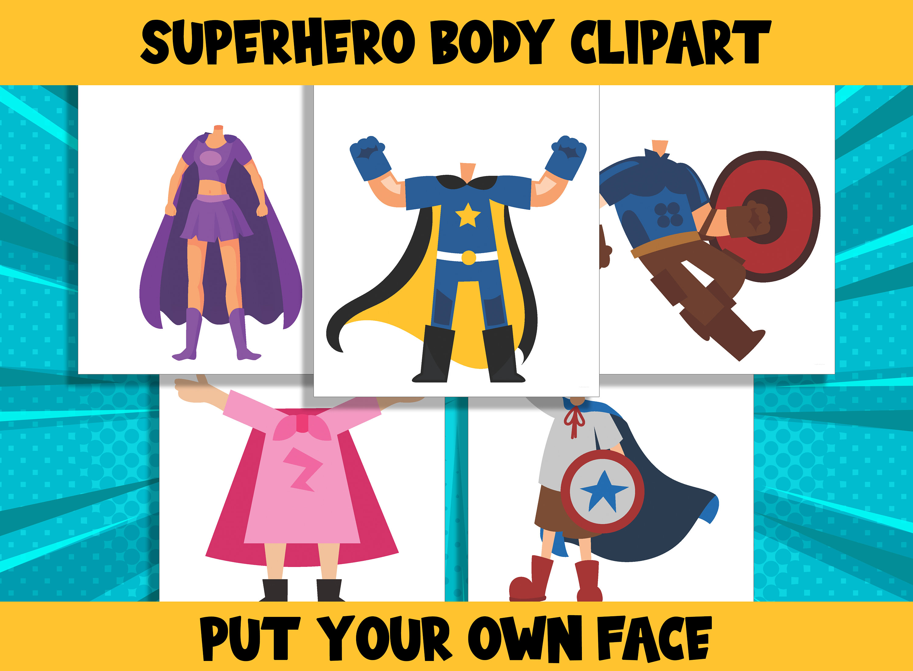 Blank Superhero Word Cutouts