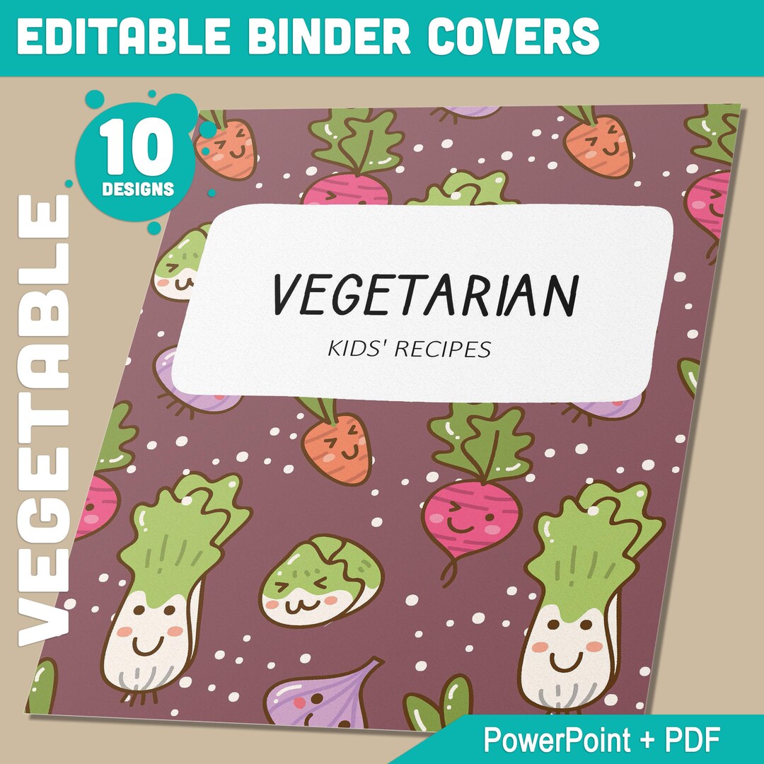 10 Editable Vegetable Binder Covers, Includes 1, 1.5, 2" Spines ...