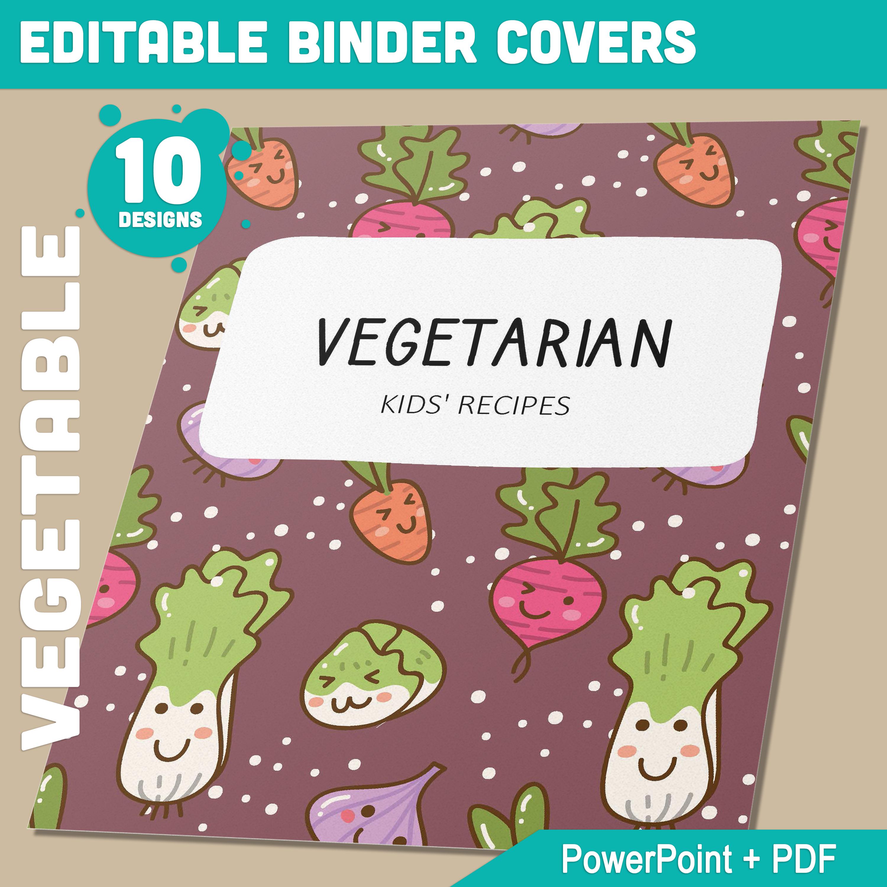 10 Editable Vegetable Binder Covers, Includes 1, 1.5, 2 Spines ...