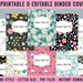 Flowers and Leaves Binder Cover, 10 Printable & Editable Covers+spines ...