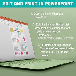 Printable Summer Bucket List for Kids: Editable PDF and Powerpoint ...