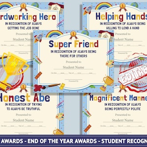 Editable Preschool End of the Year Awards, Classroom Awards, Student ...