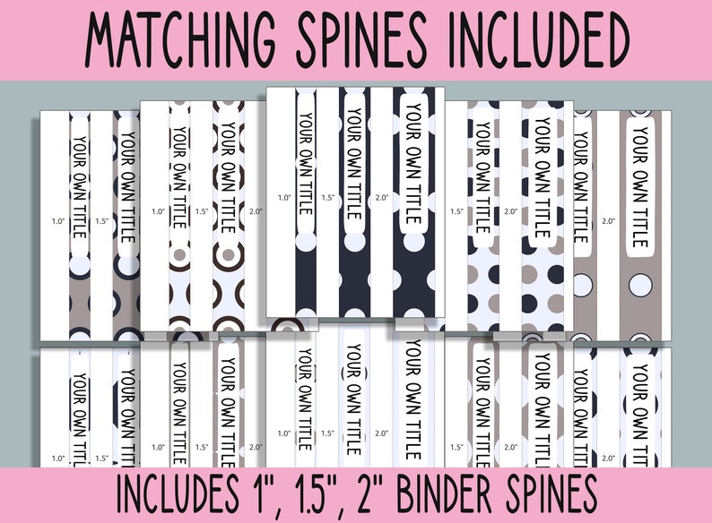 10 Editable Polka Dots Binder Covers Includes 1 1.5 2 - Etsy